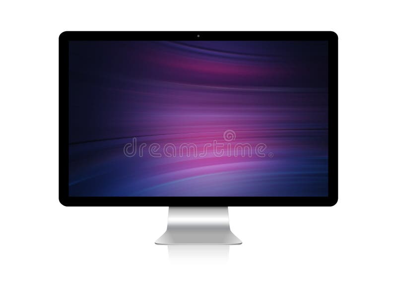 Computer with Shadow, Computer Screen. Red Icon, Symbol, Sign. Stock ...