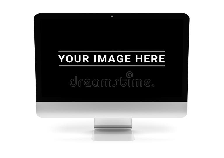 Isolated Modern Computer with Shadow Front View 3d Rendering Stock ...