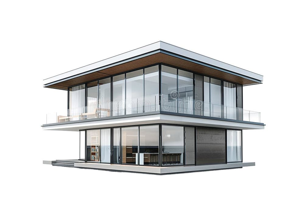 Isolated Modern House Against Transparent Backdrop Stock Illustration ...