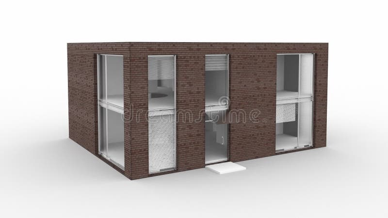 3D Modern House Model in the Early Stage of a Project, Constructing and ...