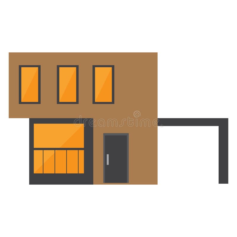 Isolated Modern House Building Stock Vector - Illustration of isolated ...
