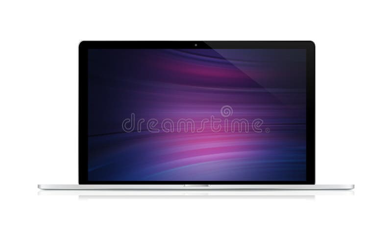 Laptop with Shadow Isolated on White Background. Laptop Design with ...