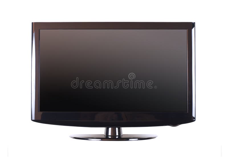 Isolated Modern Panel Television Stock Image - Image of computer, media ...