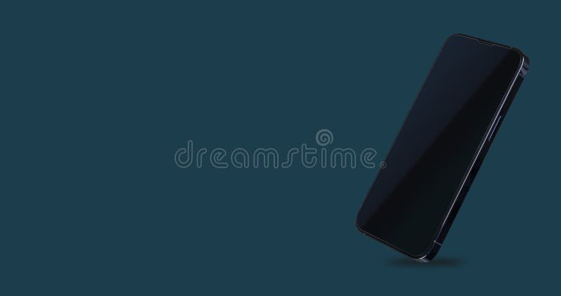 Isolated Modern Smartphone on Blue Banner Template Stock Image - Image ...