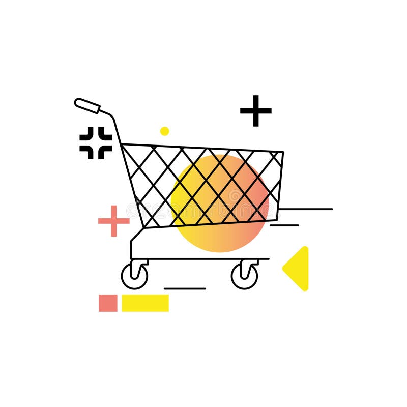 Isolated Modern Web Shopping Cart Icon Vector Stock Vector ...