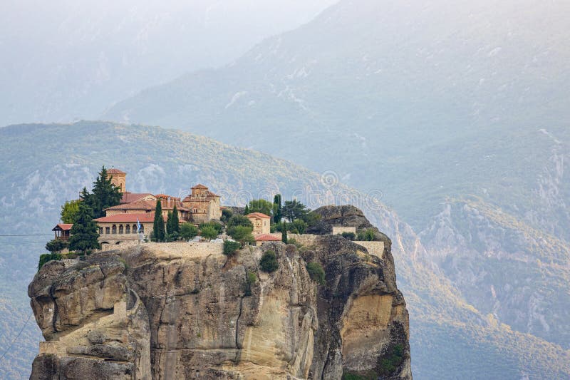 Monastery of the Holy Trinity (Agia Triada) in Meteora, Greece. a ...