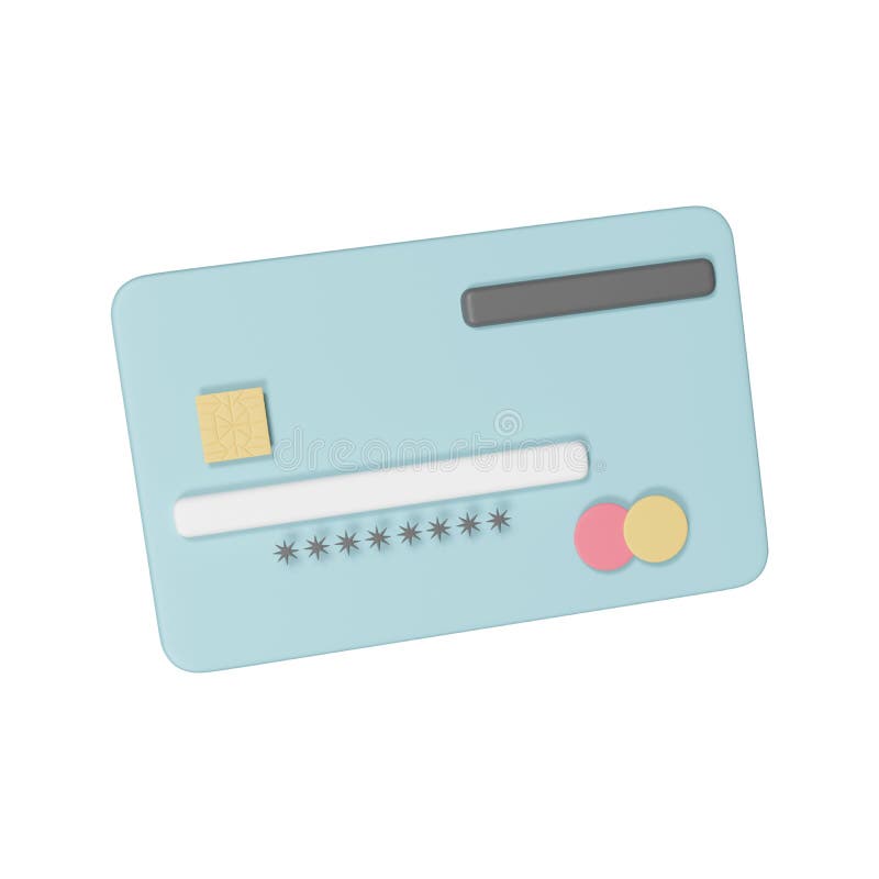 Isolated Money Card Icon in 3D Render Stock Illustration - Illustration ...