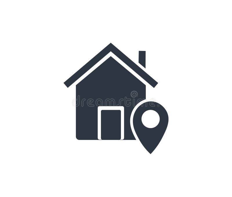 Isolated Monochromatic House Location Symbol Stock Illustration ...