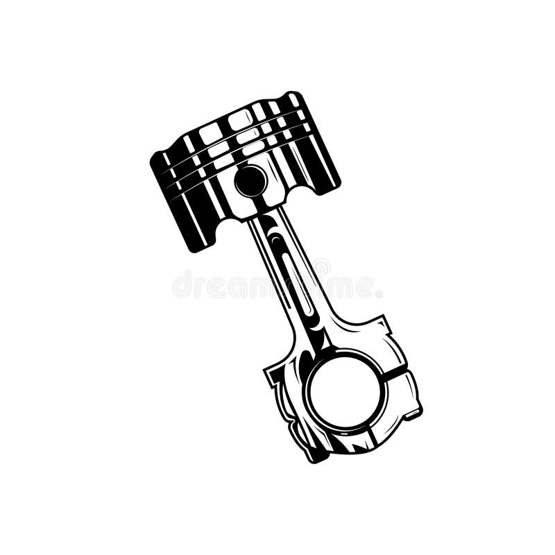 Isolated Monochrome Engine Piston Car Motorcycle Vector Stock Vector ...