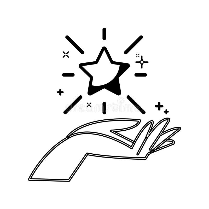 Isolated Monochrome Hand Holding a Star Icon Vector Stock Vector ...