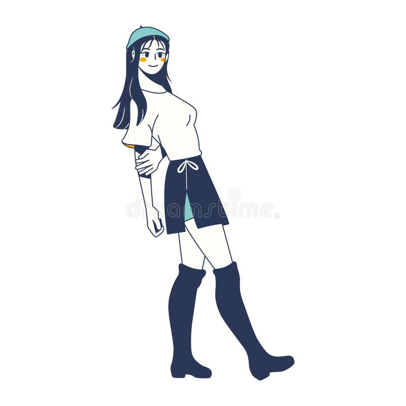 Isolated Monochrome Young Female Character Vector Stock Vector ...