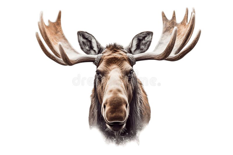 Isolated Moose Face Illustration on Transparent Background, Generative ...