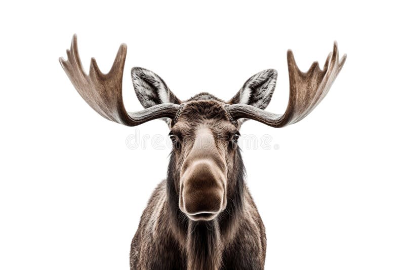 Isolated Moose Face Illustration on Transparent Background, Generative ...