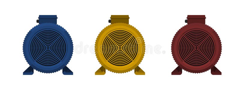 Isolated Motor in Back View on White Background Stock Vector ...