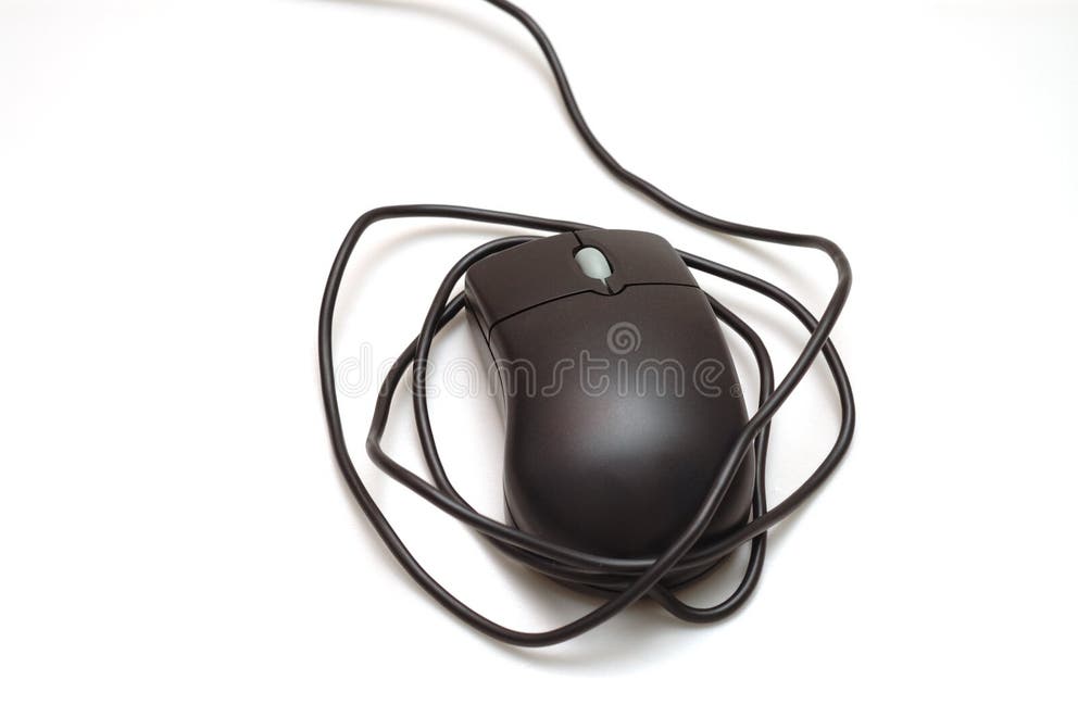 Isolated mouse with wire stock image. Image of computer - 6992007