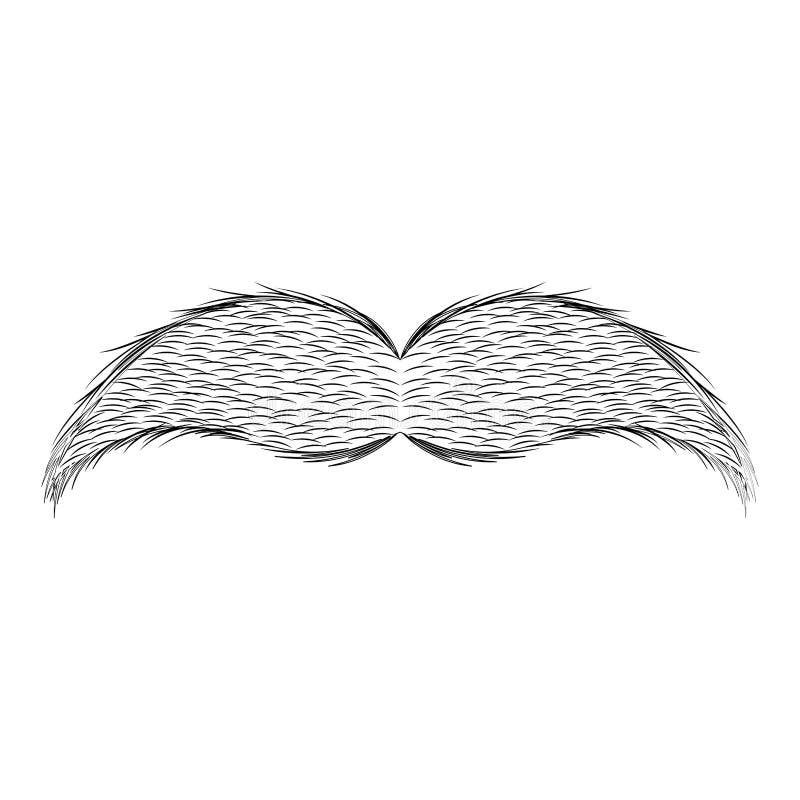 Isolated moustache sketch stock vector. Illustration of black - 131925645