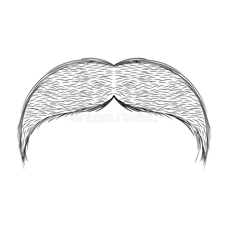 Isolated moustache sketch stock vector. Illustration of face - 131925676
