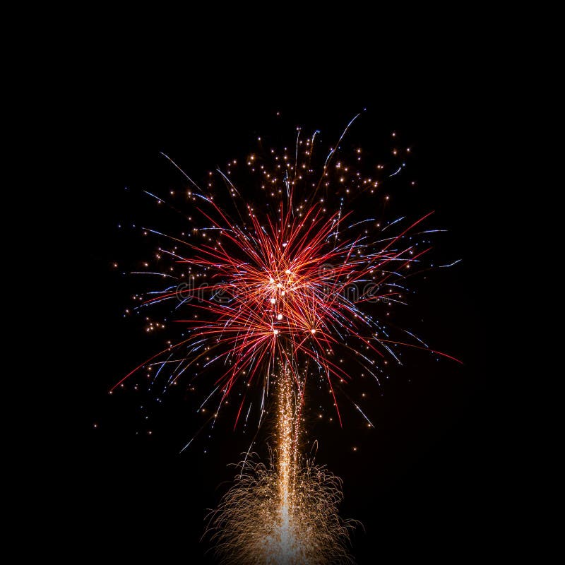 Isolated Multi Colored Event Firework at Night Stock Image - Image of ...
