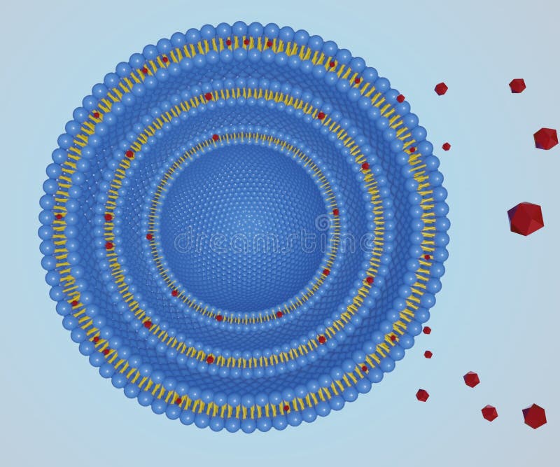 Isolated Close Up Yellow Glass Liposome Stock Illustration ...