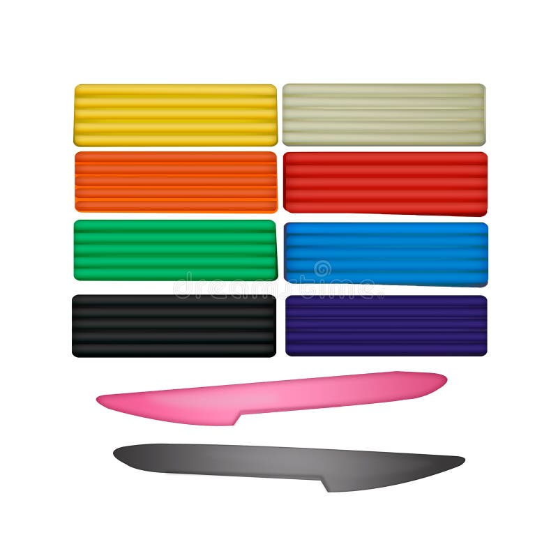 Isolated Multicolored Clay in a Box. a Set of Clay for Kids Stock ...