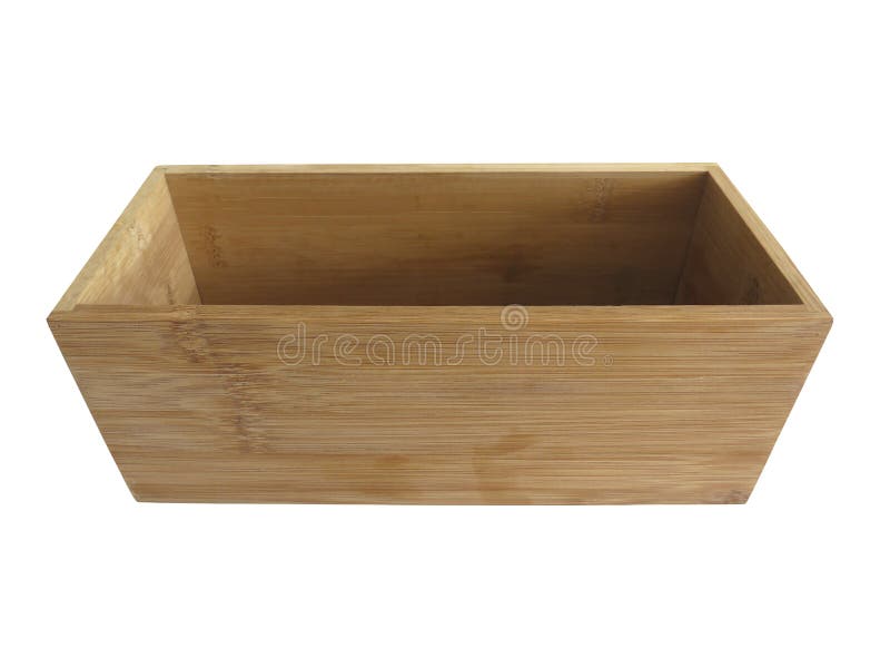 Isolated Natural Rectangular Wooden Box on White Background Stock Image ...