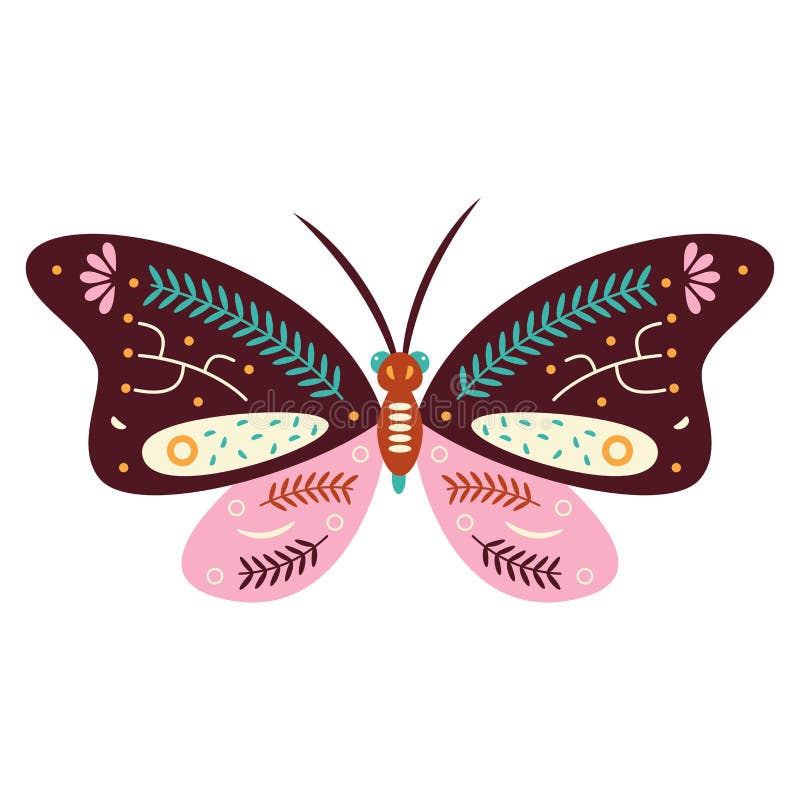 Isolated Neutral Colored Butterfly with Patterns Vector Stock Vector ...