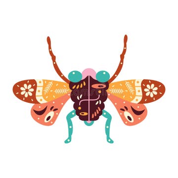 Isolated Neutral Colored Fly Bug with Patterns Vector Stock Vector ...