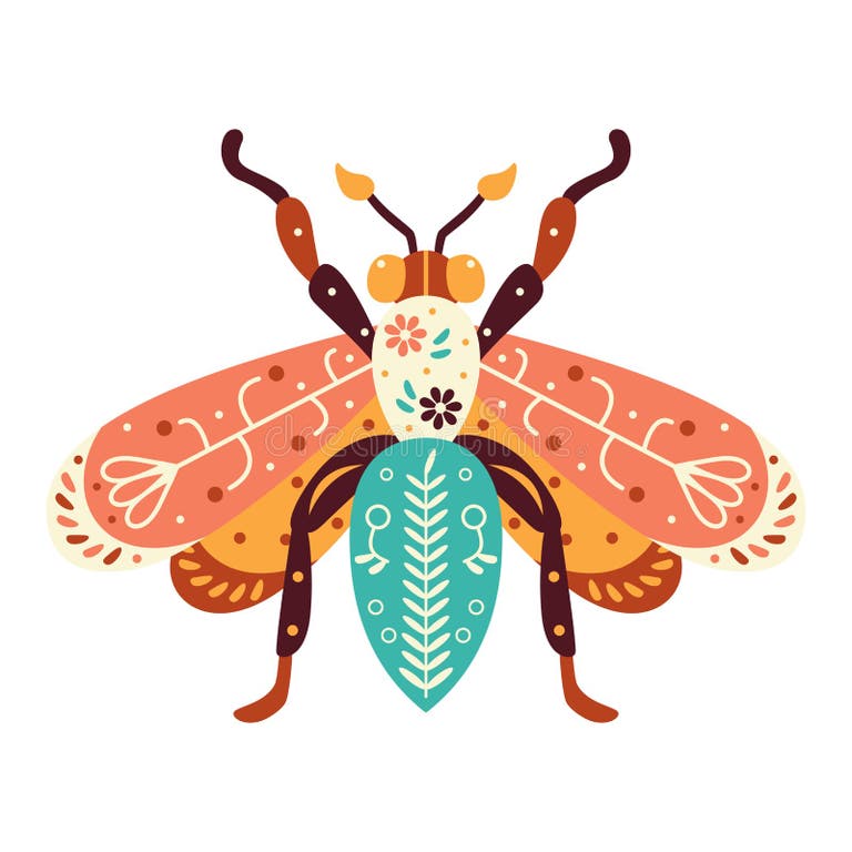 Isolated Neutral Colored Wasp Bug with Patterns Vector Stock Vector ...
