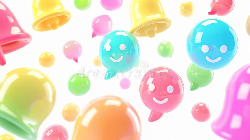 Isolated News and Income Message Balloons with 3D Render Notification ... Isolated News and Income Message Balloons with 3D Render Notification ...