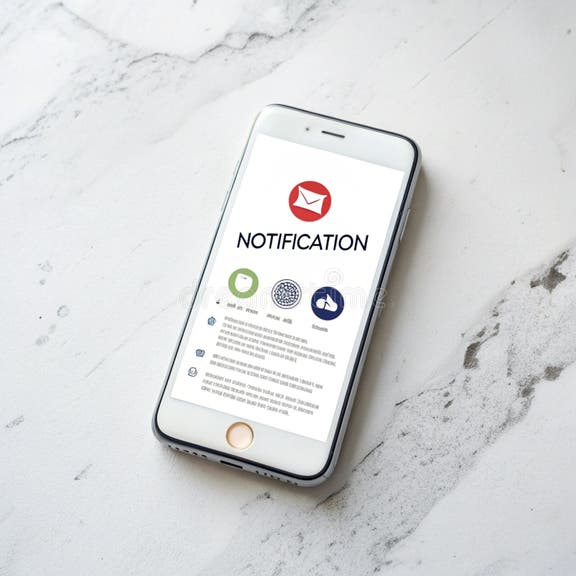 Notification on White Background Stock Illustration - Illustration of ...