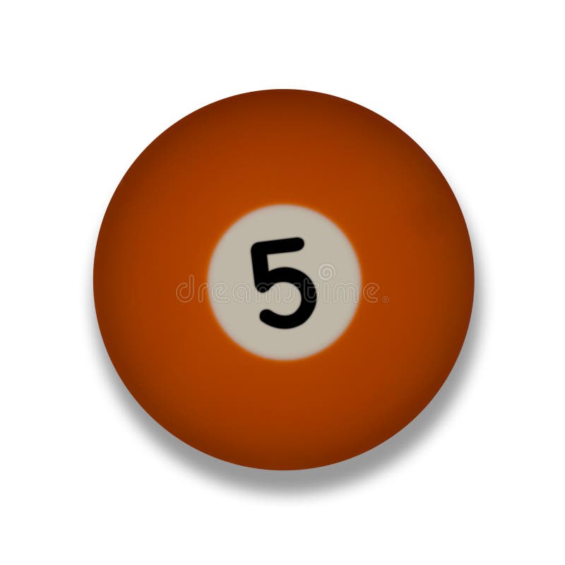 Pool ball number five stock image. Image of recreational - 5236665