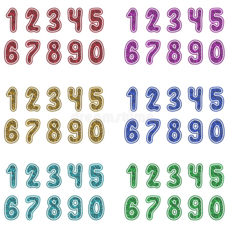 Set of Numbers on White Background. Isolated Numbers.Items for ...