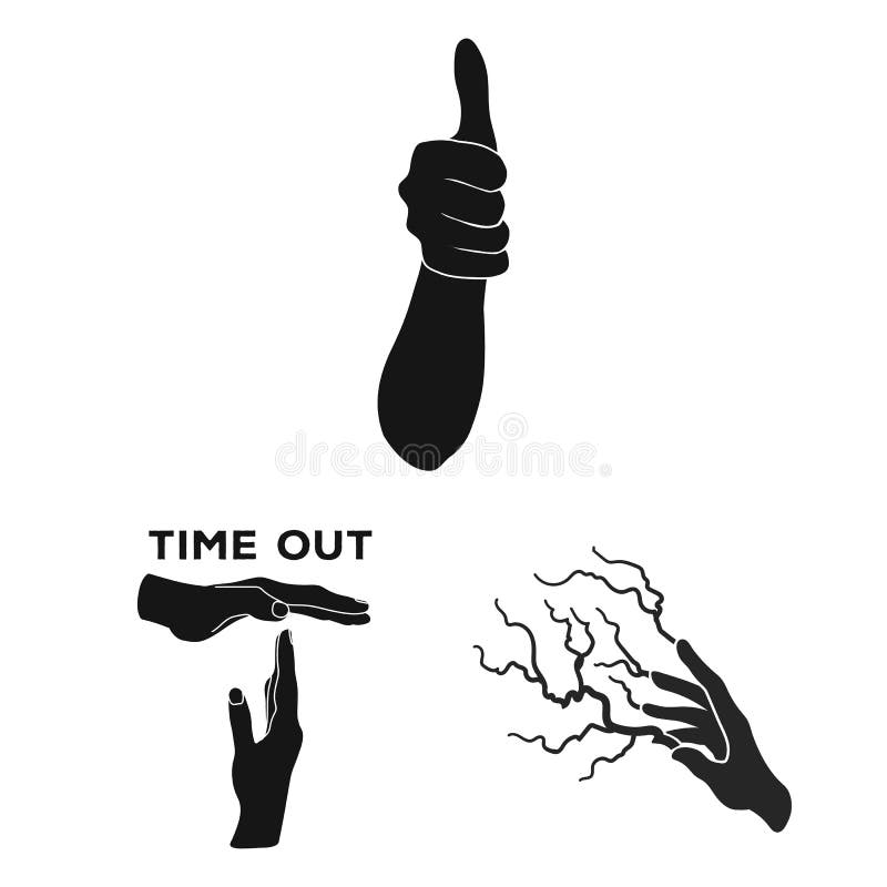 Isolated Object of Animated and Thumb Sign. Set of Animated and Gesture ...