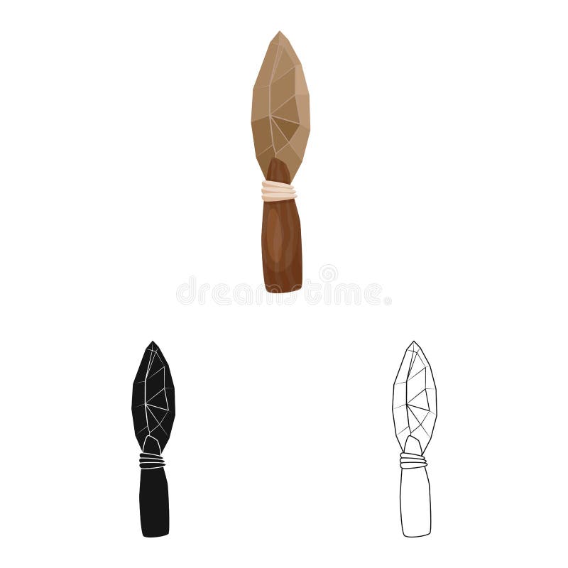 Isolated Object of Arrow and Spear Symbol. Set of Arrow and Stone Stock ...