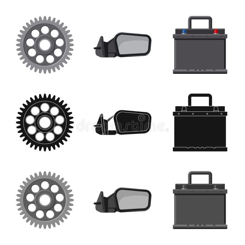 Isolated Object of Auto and Part Logo. Set of Auto and Car Stock Symbol ...