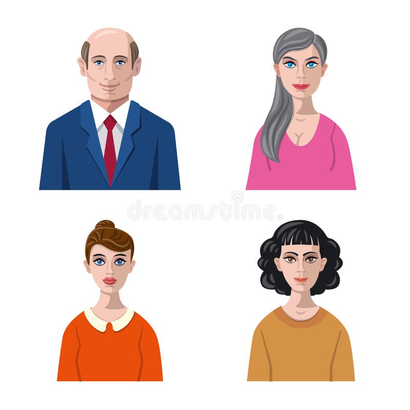 Isolated Object of Avatar and Face Logo. Set of Avatar and Profile ...