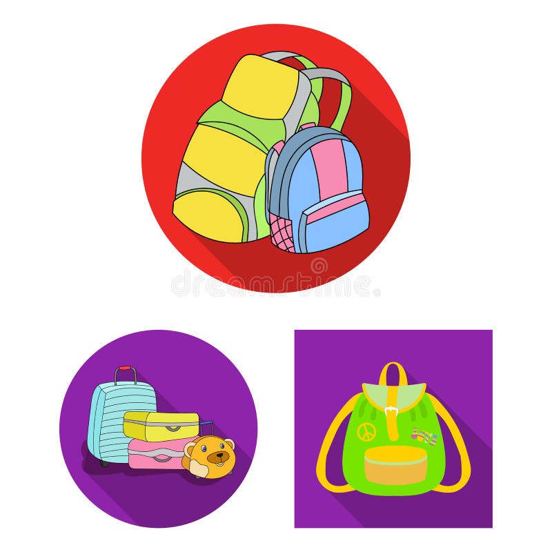 Vector Illustration of and Backpack Sign. Set of and Pack Stock Symbol ...