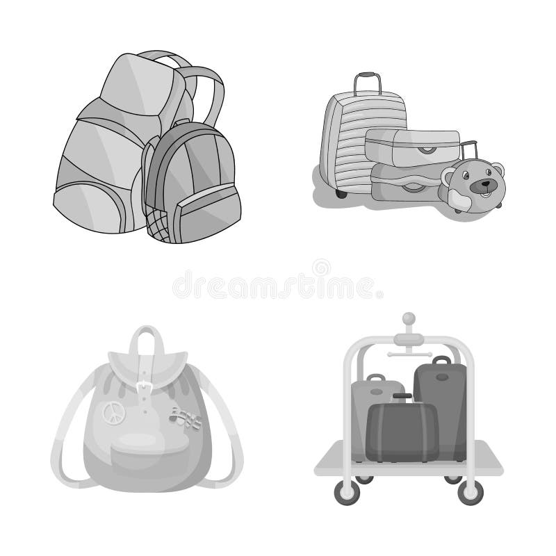 Isolated Object of and Backpack Sign. Collection of and Pack Stock ...
