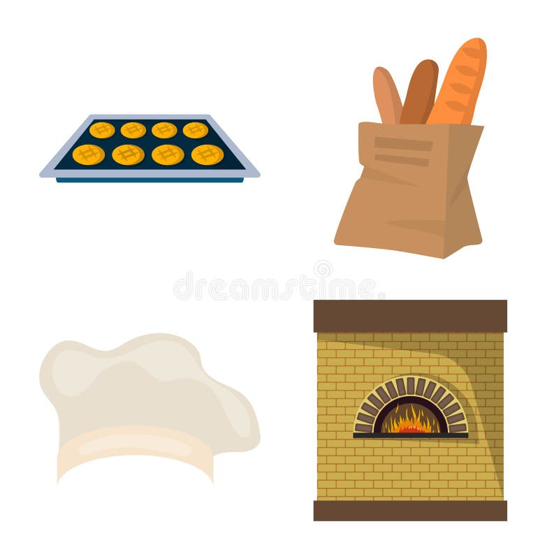 Isolated Object of Bakery and Natural Logo. Set of Bakery and Utensils ...
