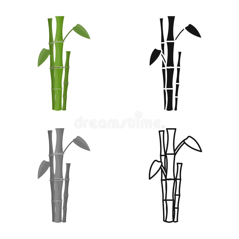 Isolated Object of Bamboo and Tree Logo. Collection of Bamboo and Green ...