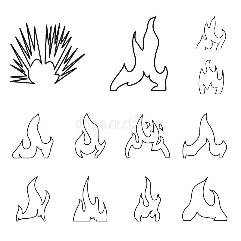 Isolated Object of Blaze and Campfire Symbol. Set of Blaze and Danger ...