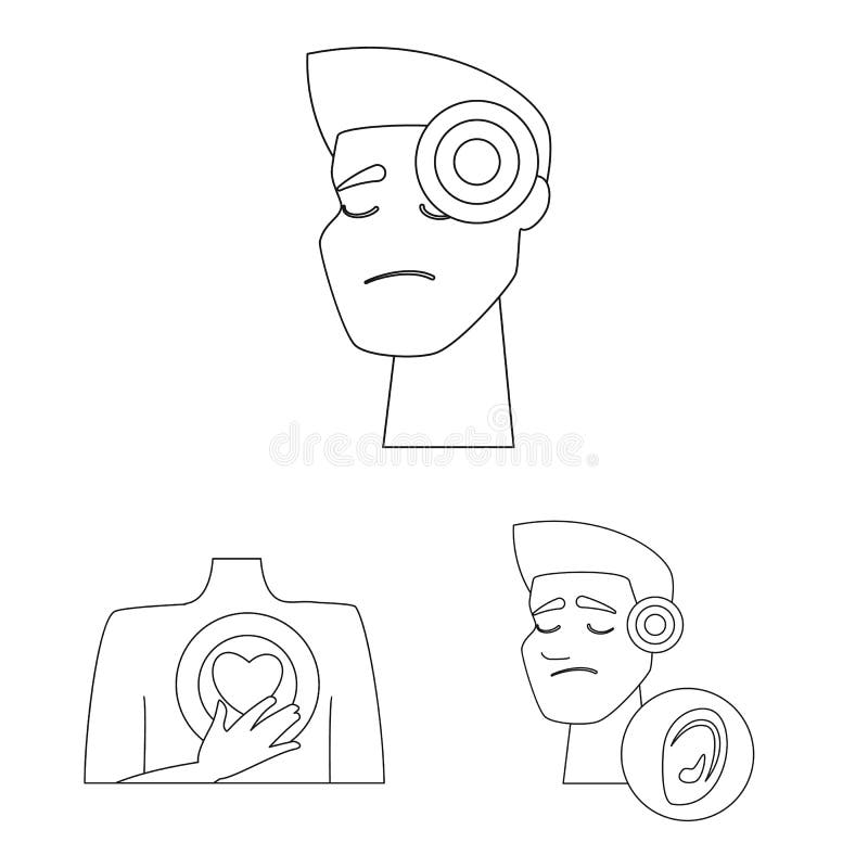 Isolated Object of Bone and Inflammation Icon. Set of Bone and Wound ...