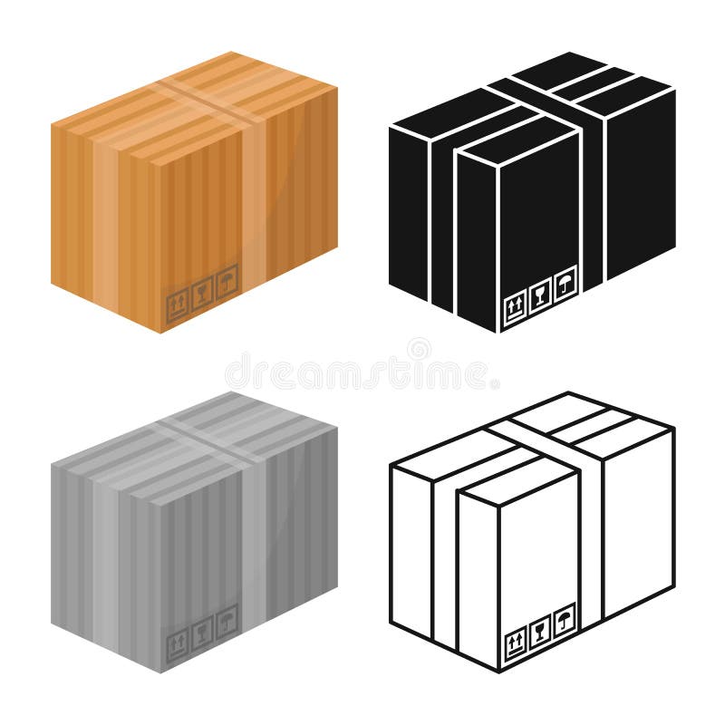Isolated Object of Box and Cardboard Symbol. Graphic of Box and Brown ...