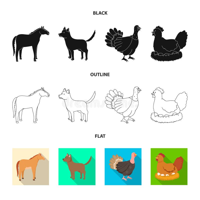 Isolated Object of Breeding and Kitchen Sign. Set of Breeding and ...