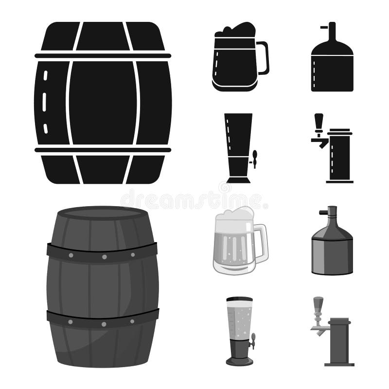 Isolated Object of Brewery and Brewing Symbol. Set of Brewery and ...