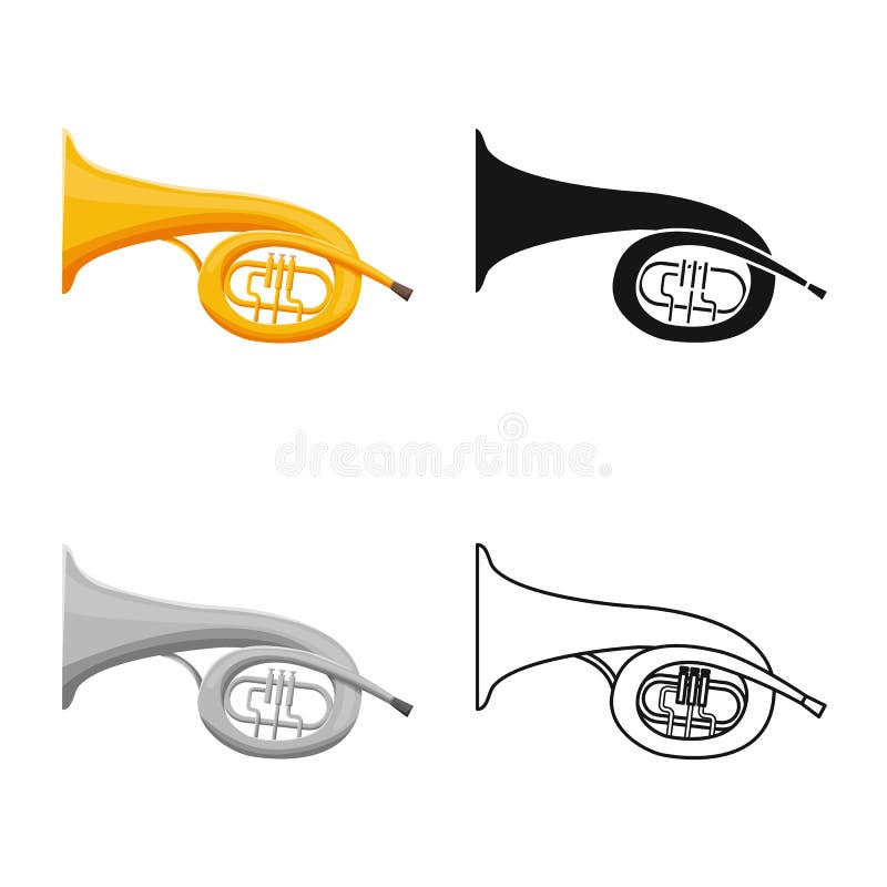 Vector Illustration of Bugle and Trumpet Sign. Web Element of Bugle and ...