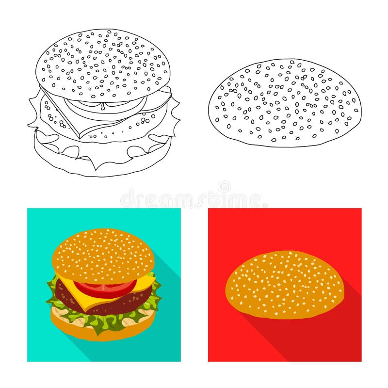 Vector Illustration of Burger and Sandwich Icon. Collection of Burger ...