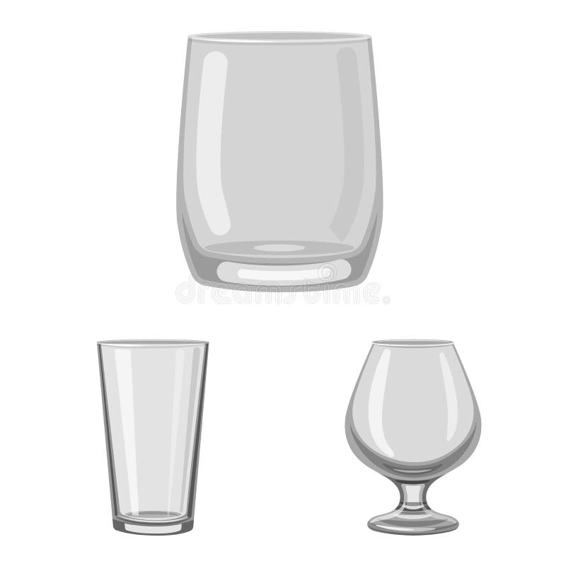 Vector Illustration of Capacity and Glassware Sign. Set of Capacity and ...