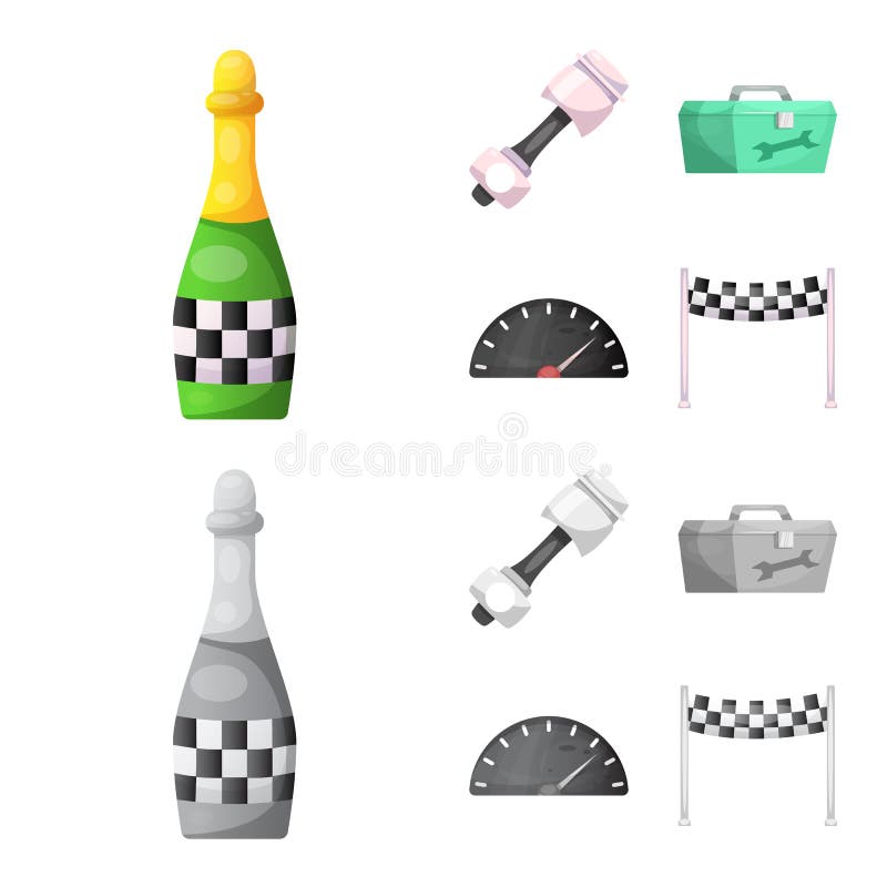 Isolated Object of Car and Rally Icon. Set of Car and Race Vector Icon ...