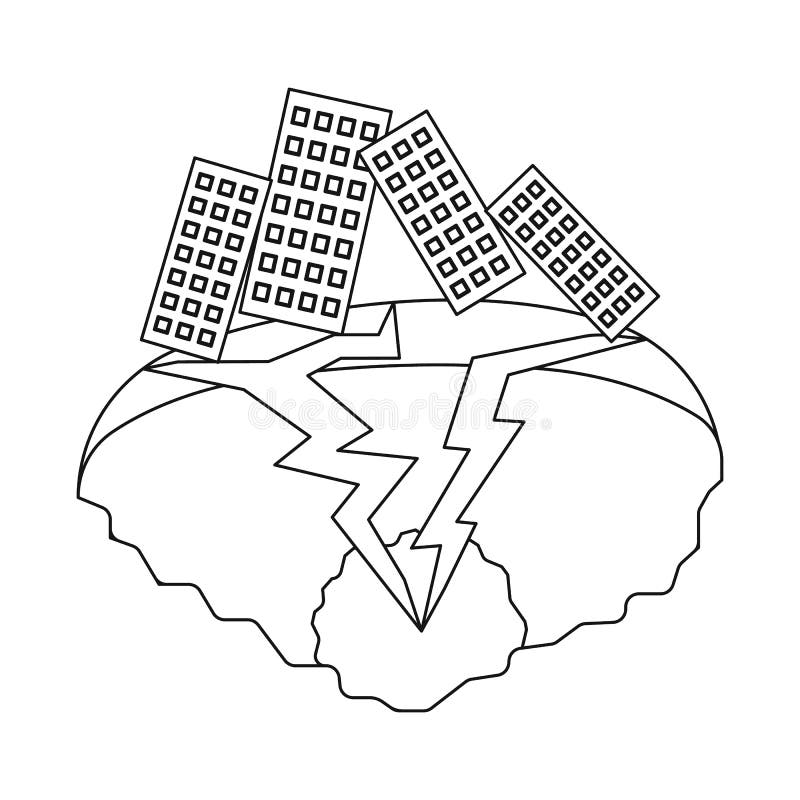 Isolated Object of Cataclysm and Disaster Symbol. Set of Cataclysm and ...